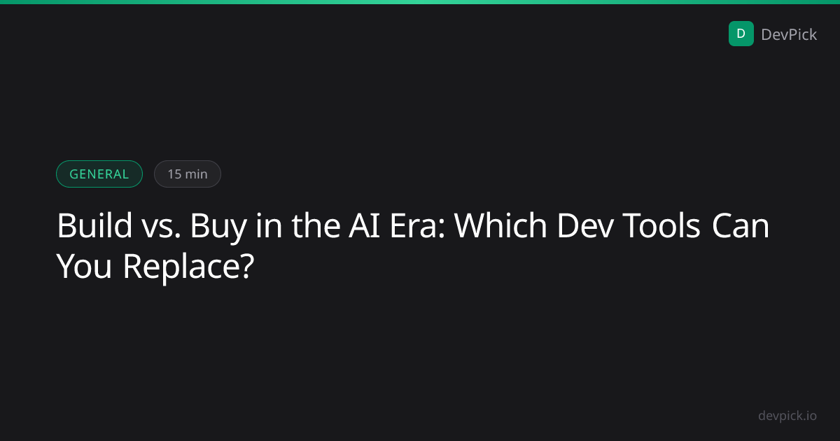Build vs. Buy in the AI Era: Which Dev Tools Can You Replace? | DevPick